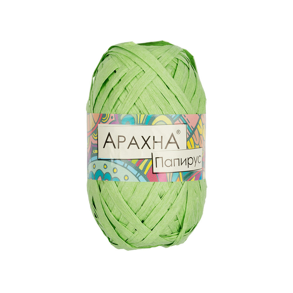 Пряжа ARACHNA "Papyrus" 10 шт. по 40 г 50 м 100% целлюлоза №14 св. зеленый