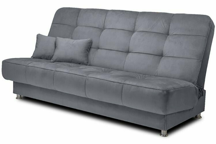 Диван раскладной Модерн книжка, светло-серый микровелюр НМ-38, ящик для белья