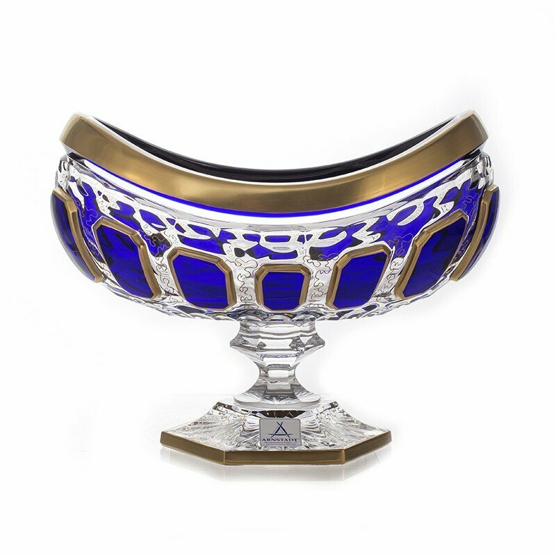 Ладья 21 см «Арнштадт синий Антик» (Arnstadt Kristall, Германия)