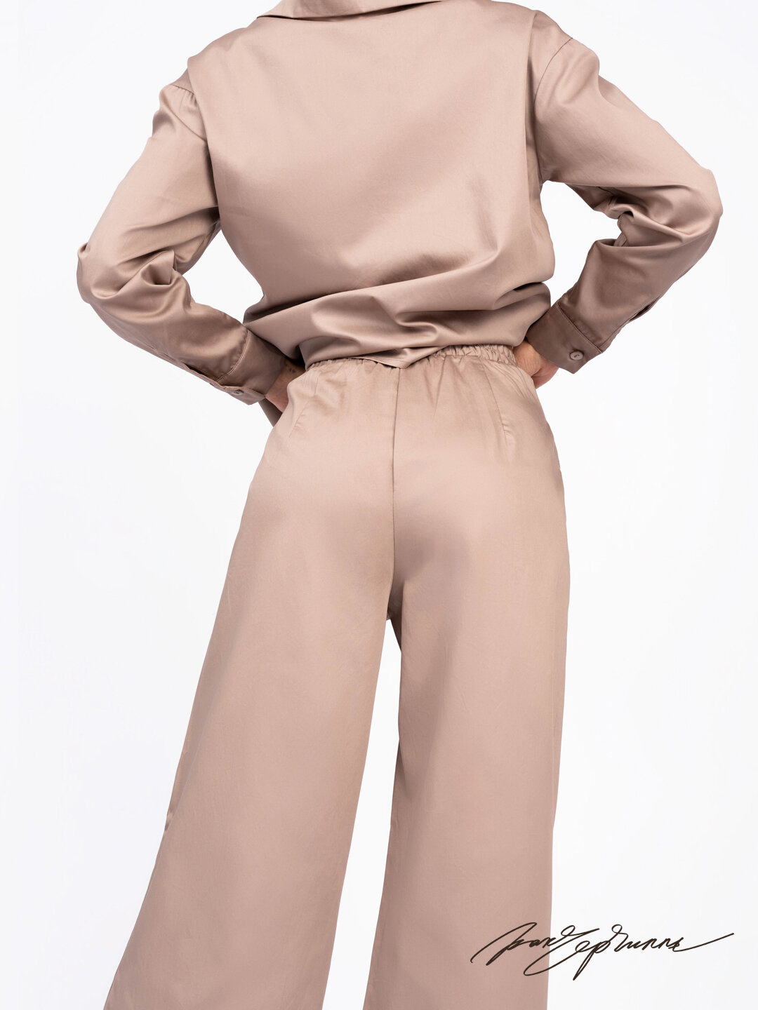 Женский костюм "какЧерчилль", пижамный стиль, кофейный, 100% египетский хлопок, 50-52, рост 170