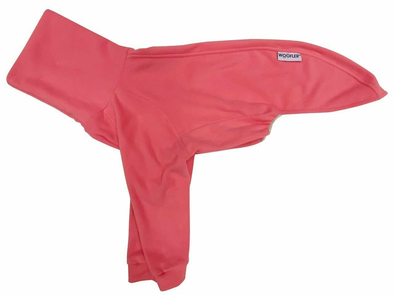 WOOFLER / Одежда для собак мелких и средних пород водолазка для уиппета из флиса, цвет корраловый, размер S36