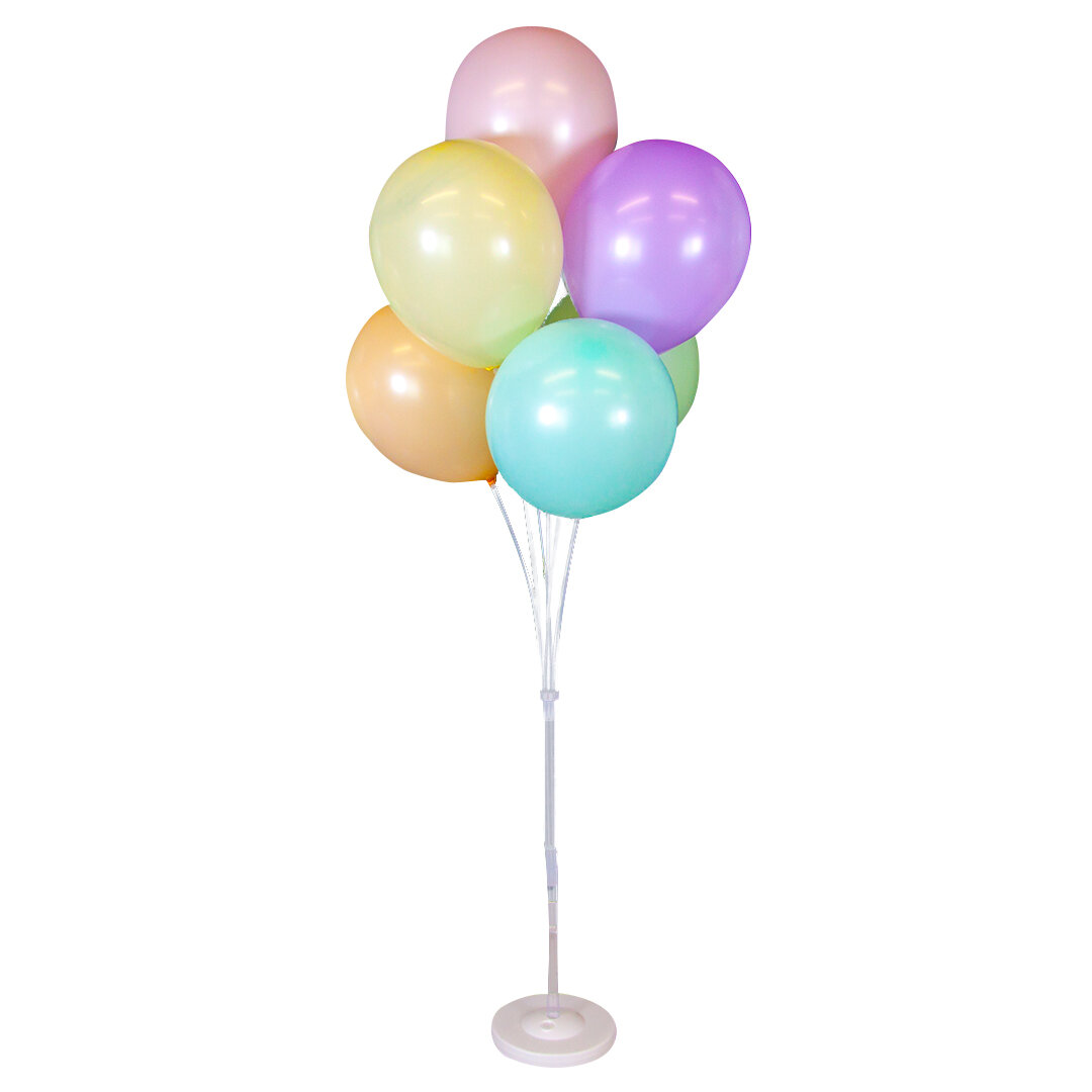 Стойка для шаров Дон Баллон фонтан, 7 насадок, 1.3 м, белый, прозрачный