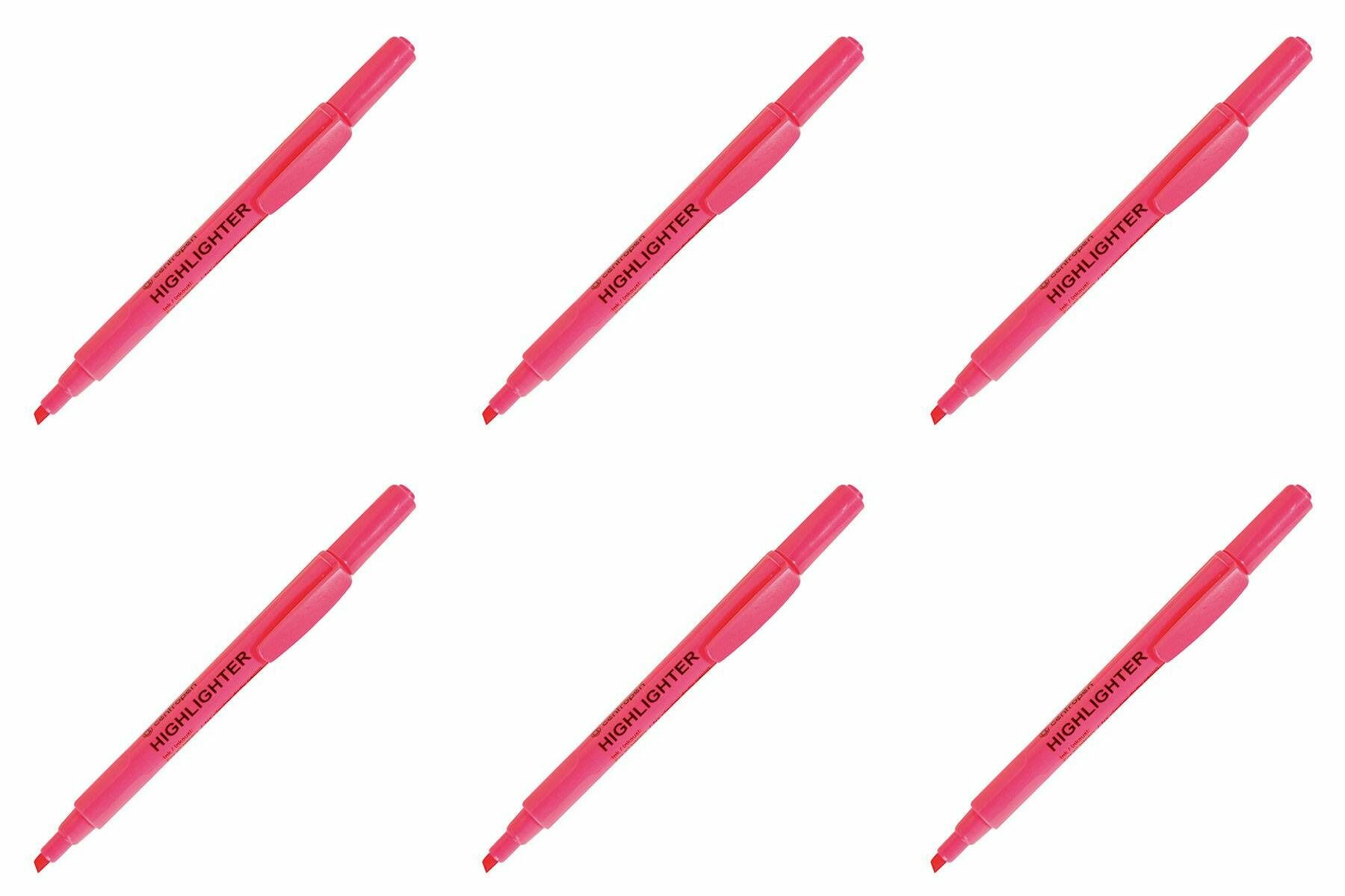Centropen Маркер текстовой 1-4 мм, красный, скошенный , 6 штук.