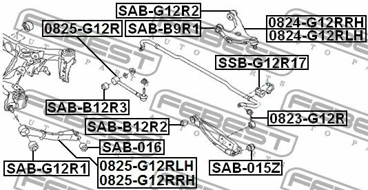 Рычаг подвески SUBARU IMPREZA G12 07, 0825G12RRH FEBEST 0825-G12RRH