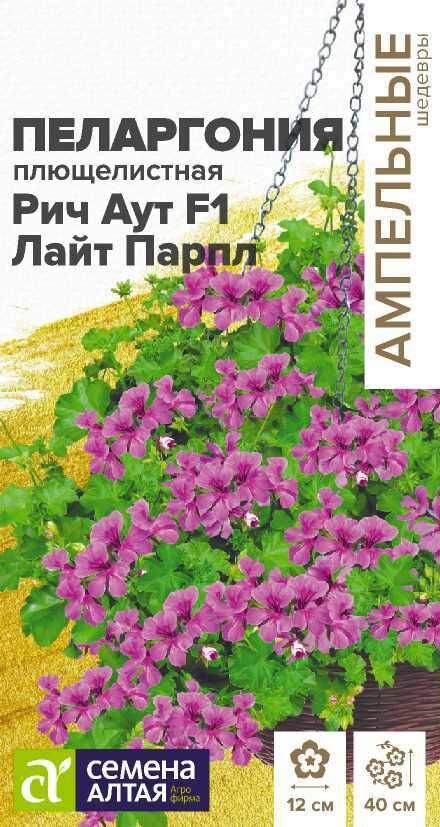 Пеларгония Рич Аут Лайт Парпл плющелистная 3 семени/ ампельные шедевры/ СемАлт