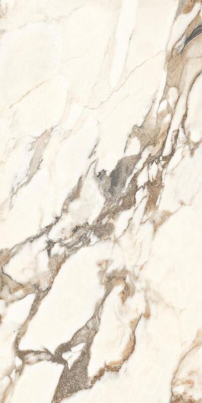 Керамогранит Laparet Calacatta Bronze белый полированный 60x120 см