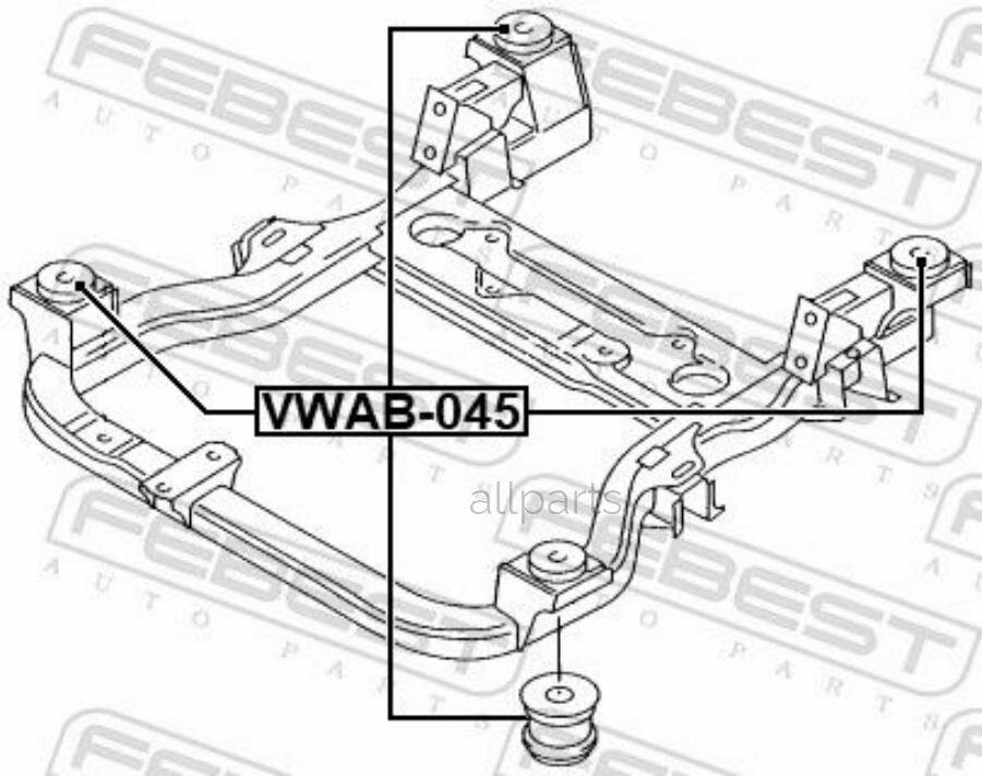 FEBEST VWAB-045 сайлентблок подрамника