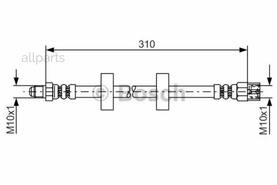 BOSCH 1987476217 854706=IM23272 ! шланг торм. пер.\ Audi 80-100, VW Golf/Passat 1.0-2.2 80> L=310