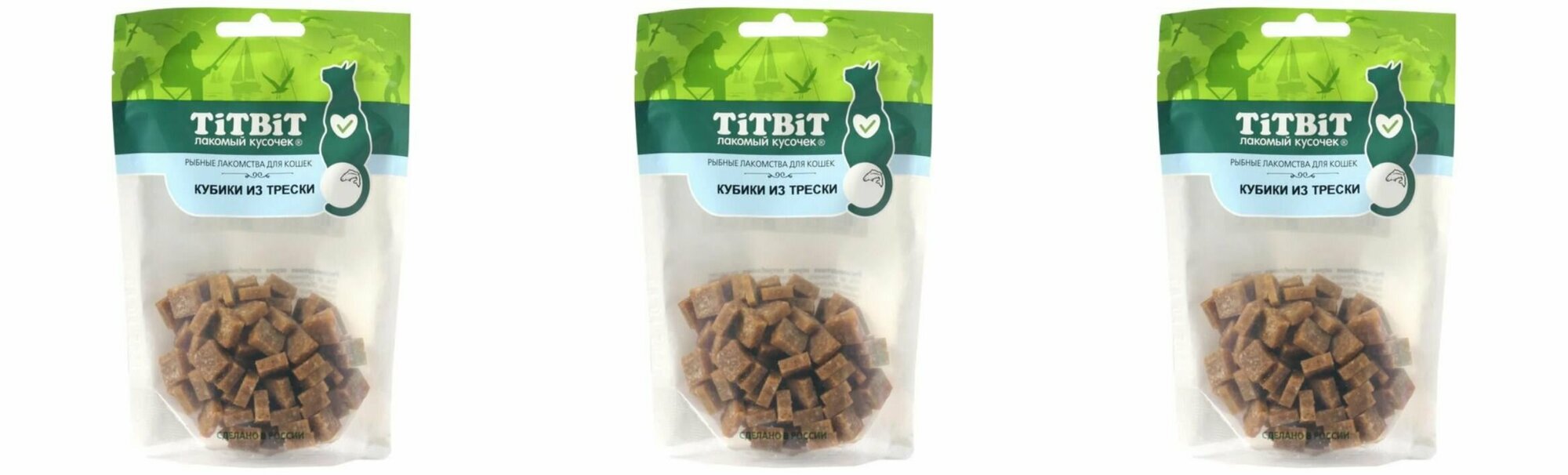 Titbit Рыбные лакомства для кошек, Кубики из трески, 60 г, 3 шт