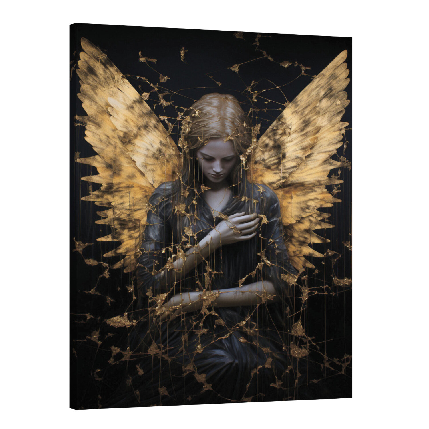 Интерьерная картина 50х70 "Ангел в золотом"
