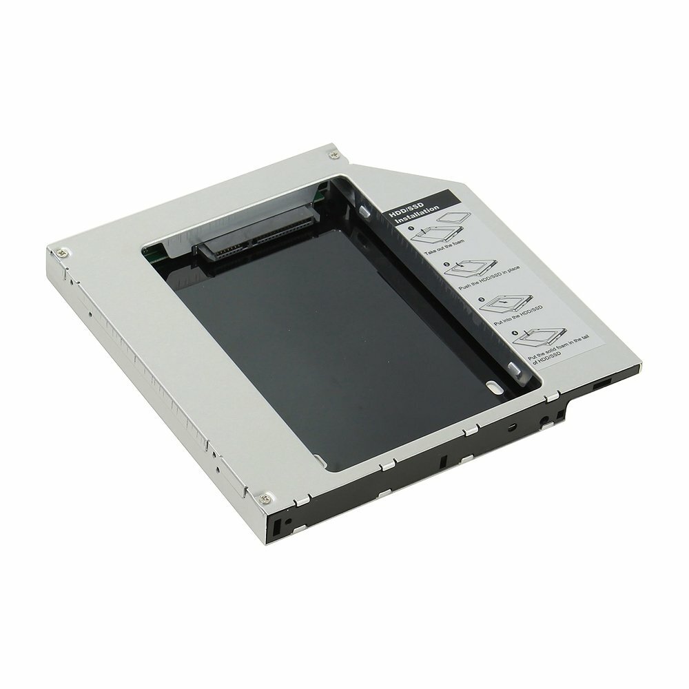 Адаптер для HDD/SSD 2.5 в отсек DVD привода 12.7 мм AgeStar металл-пластик черный
