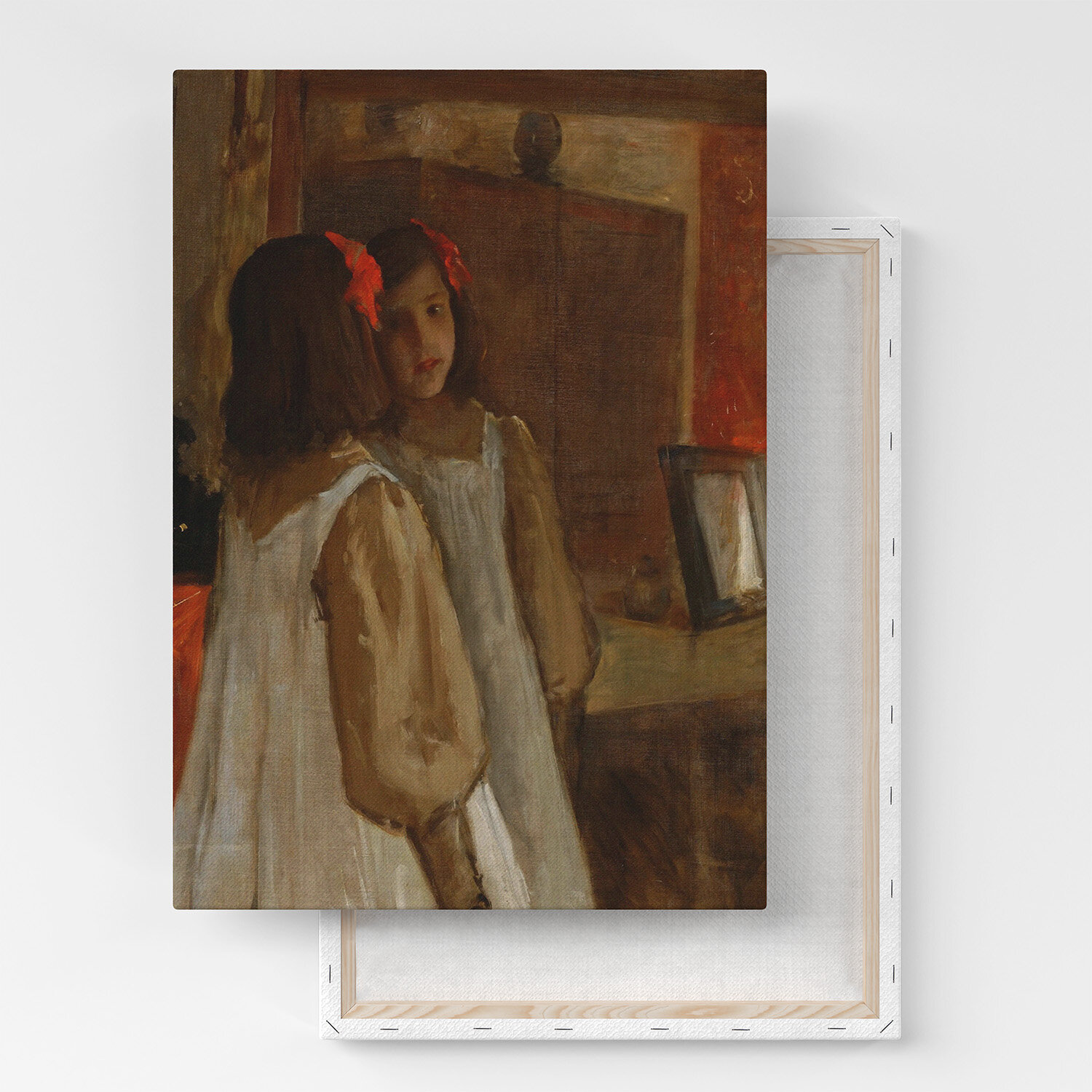 Картина на холсте, репродукция / Уильям Чейз - Alice in Mirror / Размер 30 x 40 см
