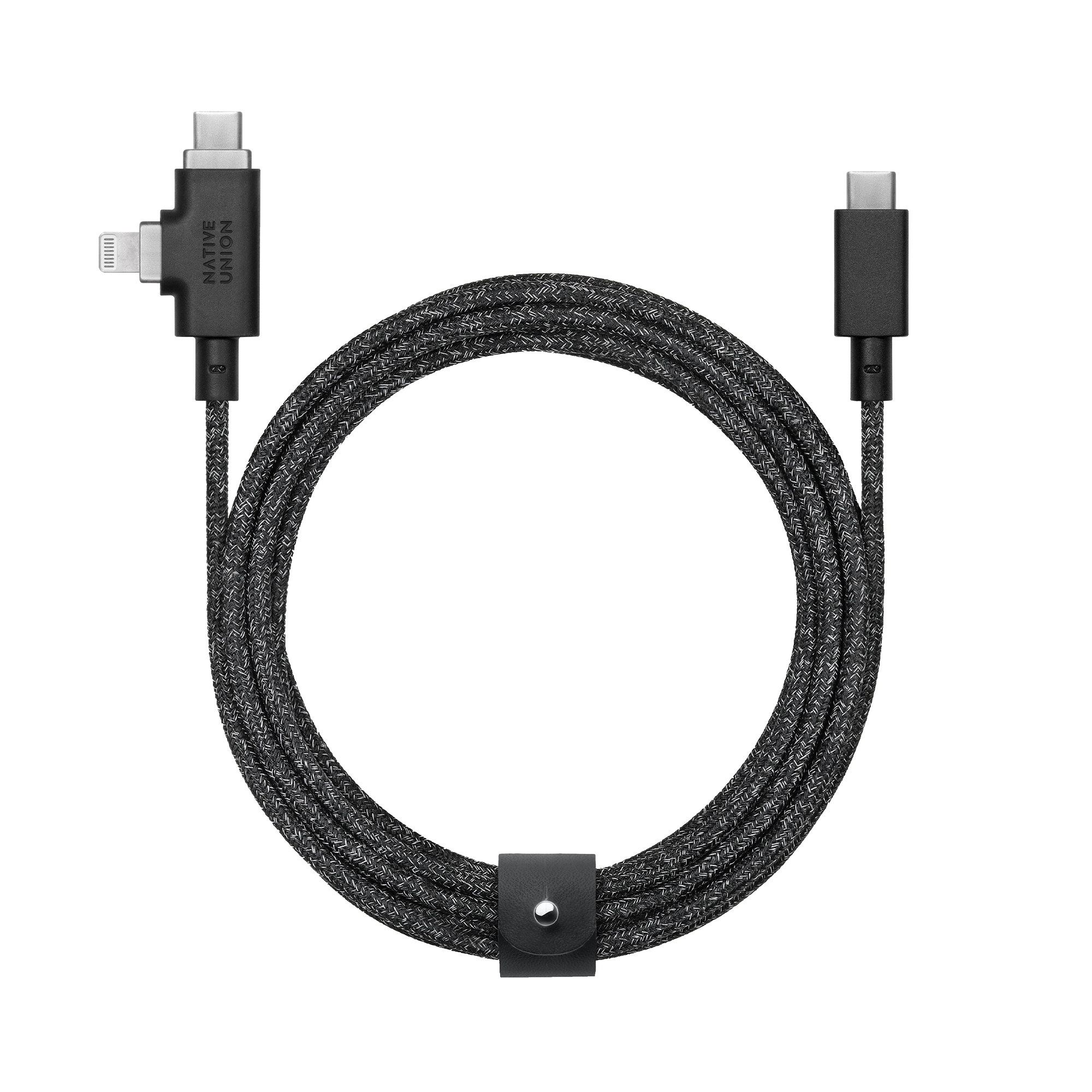 Кабель для iPhone Lightning Type-C Native Union BELT CABLE Duo Pro USB-C/Lightning, 240Вт 2,4 метра, цвет: космос