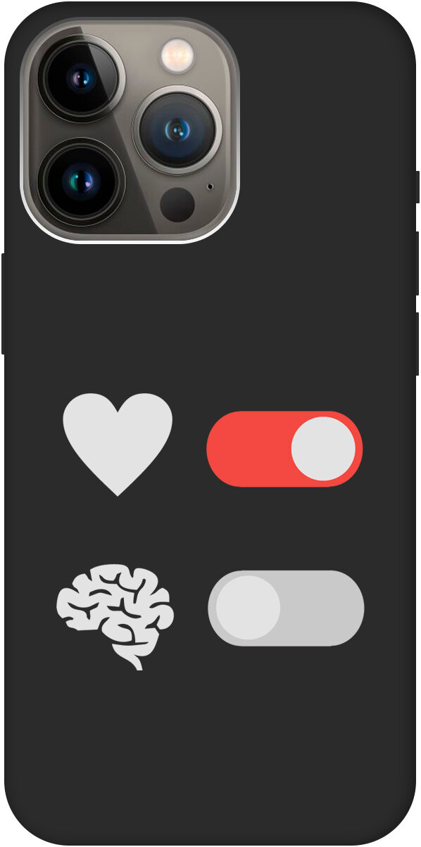 Силиконовый чехол на Apple iPhone 13 Pro / Эпл Айфон 13 Про с рисунком "Brain Off W" Soft Touch черный