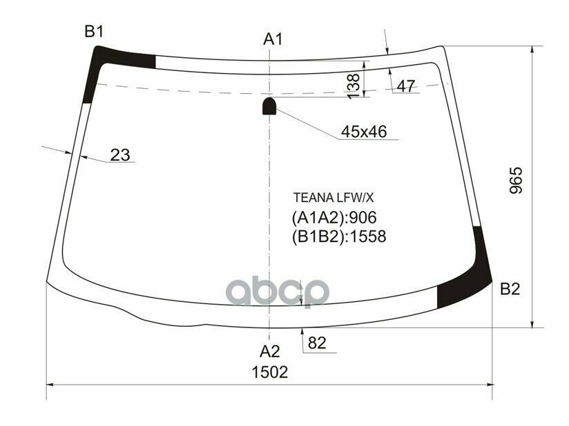 Стекло лобовое NISSAN TEANA 03-08 XYG арт. TEANA LFW/X