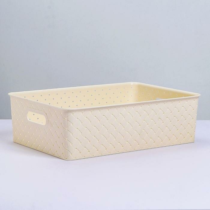 Корзина для хранения Береста , 7,5 л, 35x24,5x10,5 см, цвет слоновая кость