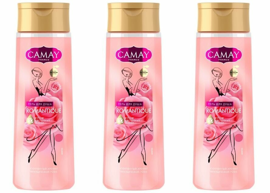 Camay Гель для душа Romantique, 250 мл - 3 шт