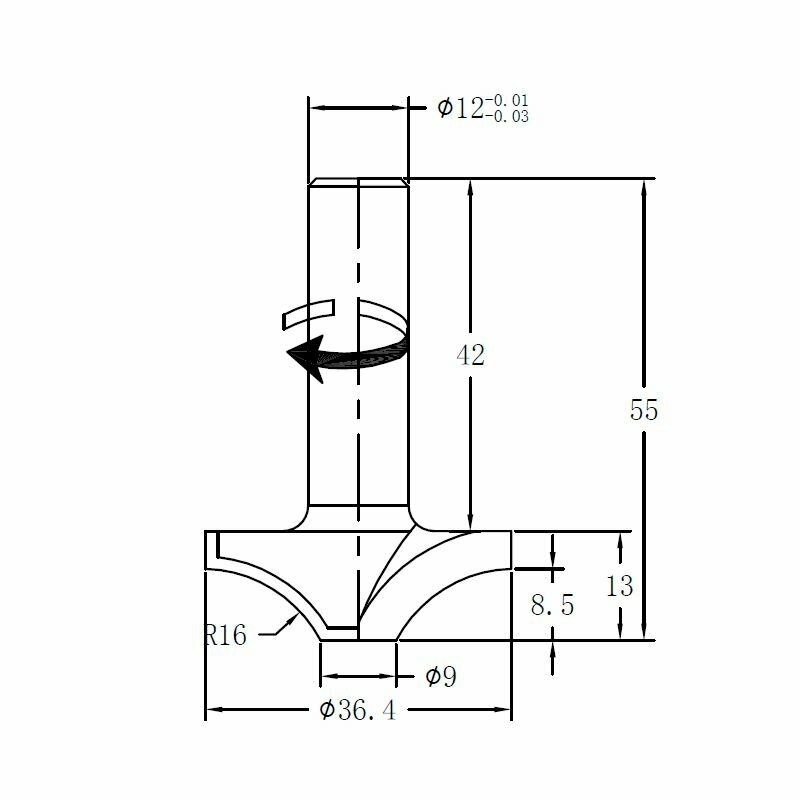 GREENCUT Фреза профильная для фасадов D 36x11x50 S 12 BX11903