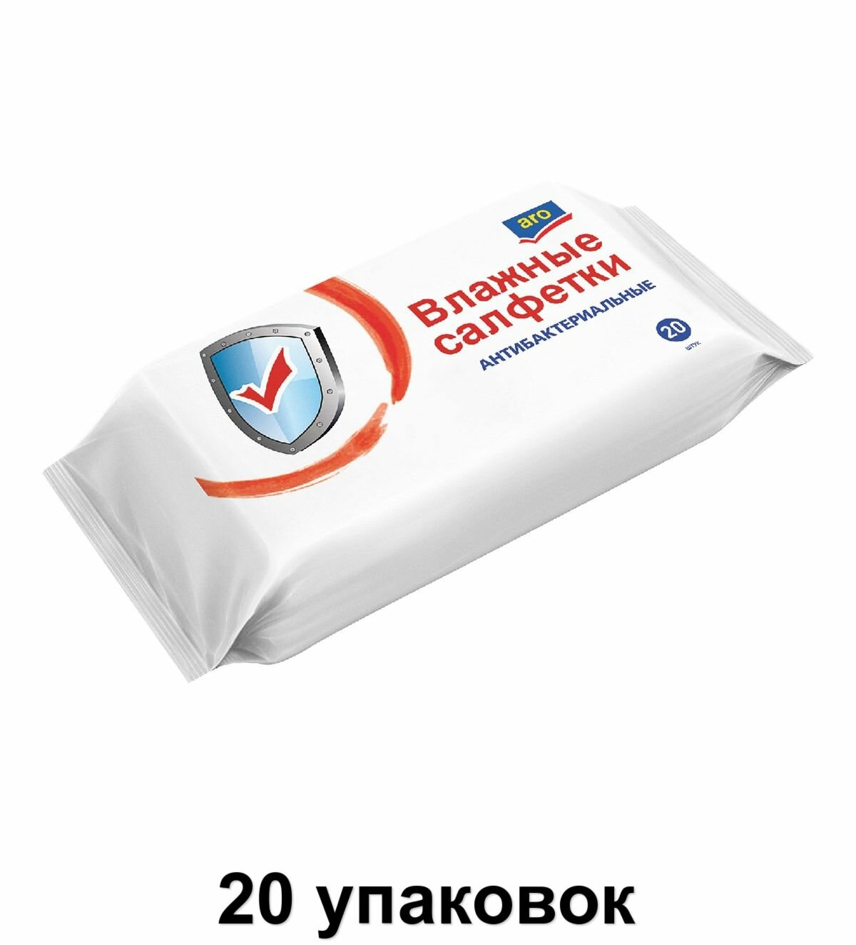 Aro Влажные салфетки Антибактериальные, 20 шт, 20 уп