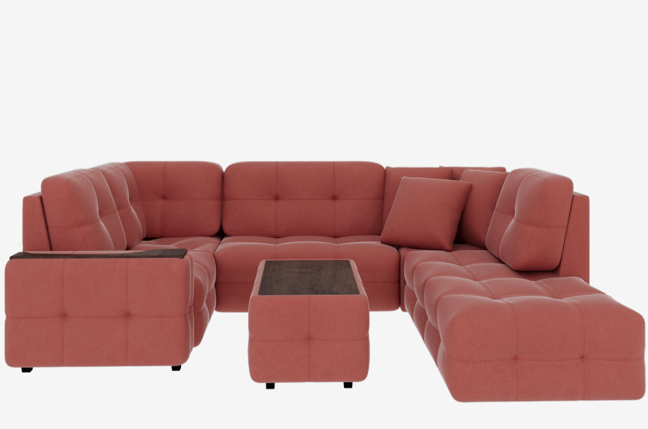 Диван модульный Спилберг (Марта) малый Velour Coral