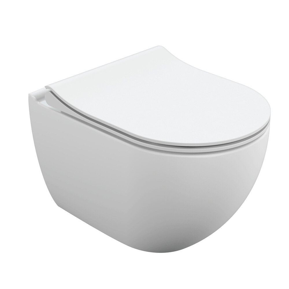 Унитаз подвесной Cersanit Brasko Smart безободковый с сиденьем дюропласт микролифт (64824)