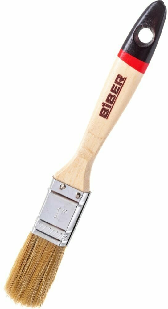 Кисть малярная Biber Суприм, флейцевая, плоская, натуральная щетина, 25мм