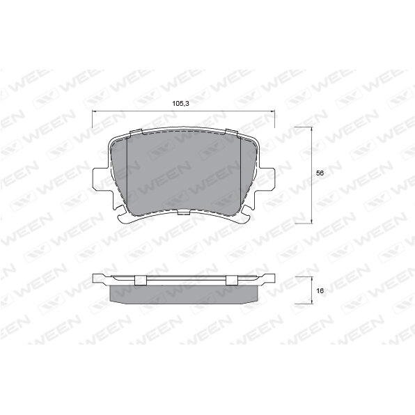 Колодки тормозные дисковые комплект Audi Seat Skoda Volkswagen, WEEN 151-1147 (1 шт.)