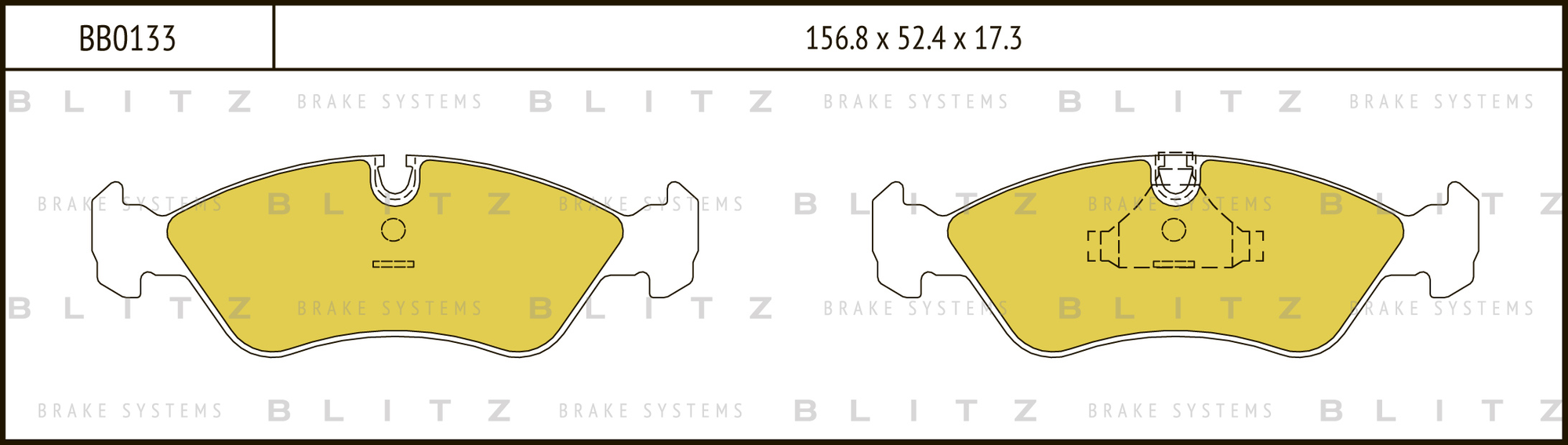 BLITZ BB0133 колодки тормозные дисковые Daewoo (Дэу) Espero (Эсперо), Nexia (Нексия) 95-, Opel (Опель) Astra