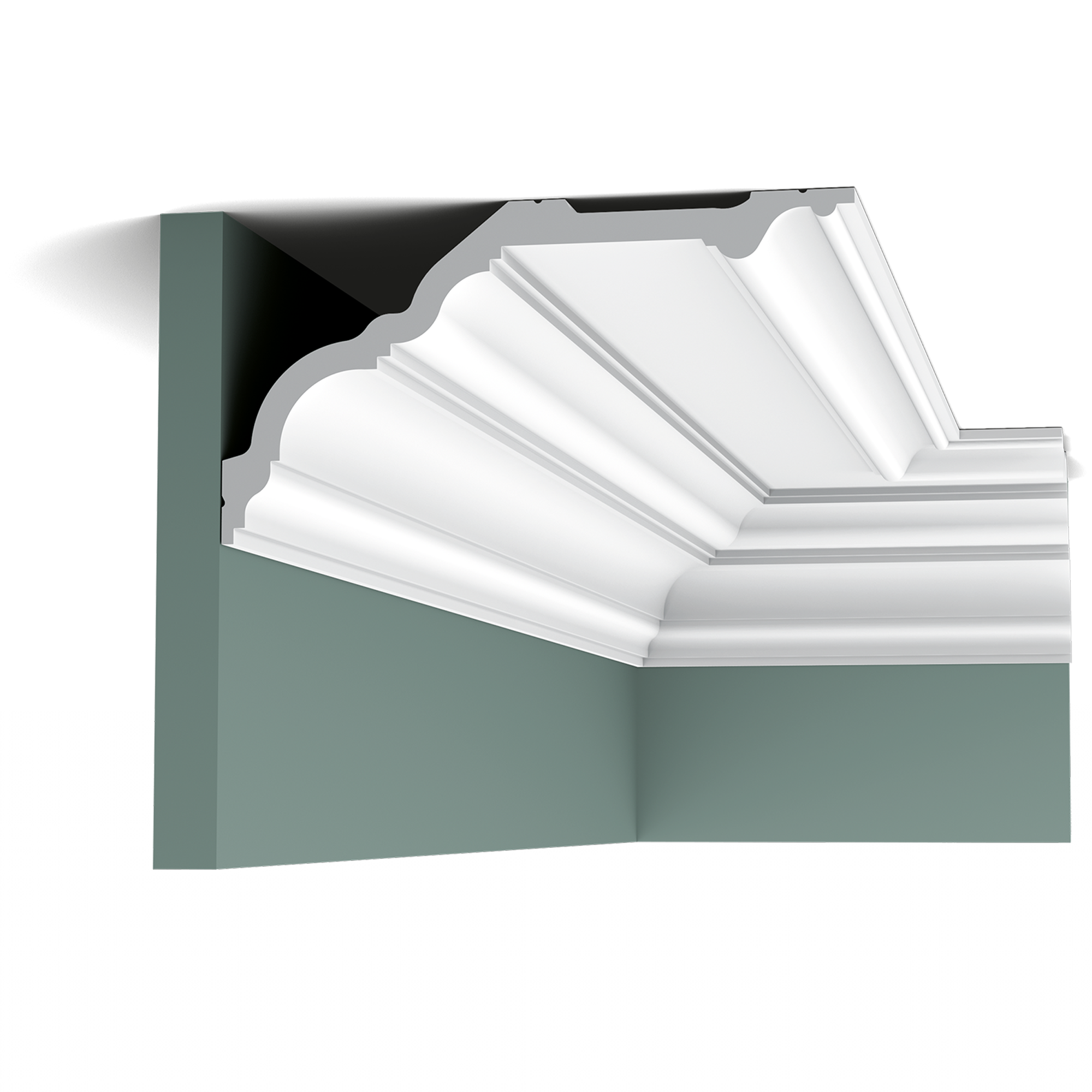 Карниз Гладкий Orac Decor С340 Д200xШ25.6xВ13.5 см Лепнина из Полиуретана / Орак Декор.