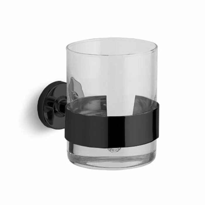 Bertocci Cinquecento Стакан подвесной, цвет: прозрачное стекло/черный матовый