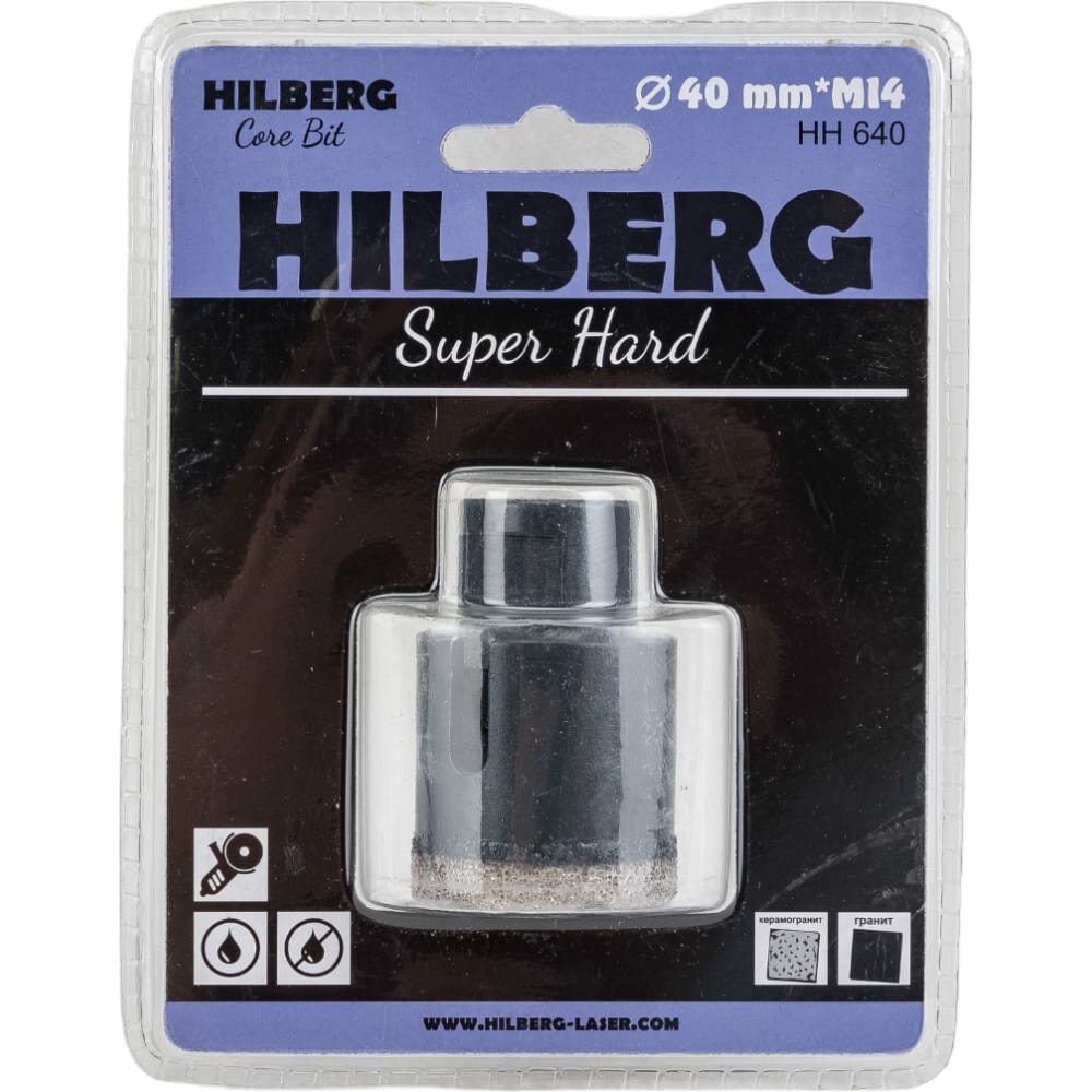 Алмазная коронка по керамике и керамограниту Hilberg Super Hard