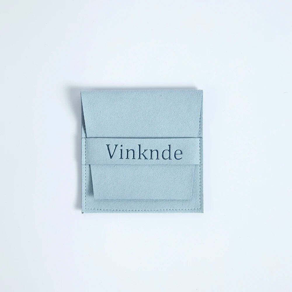 Сумки для украшений из микрофибры, 100 шт. blue with logo, 8x8cm