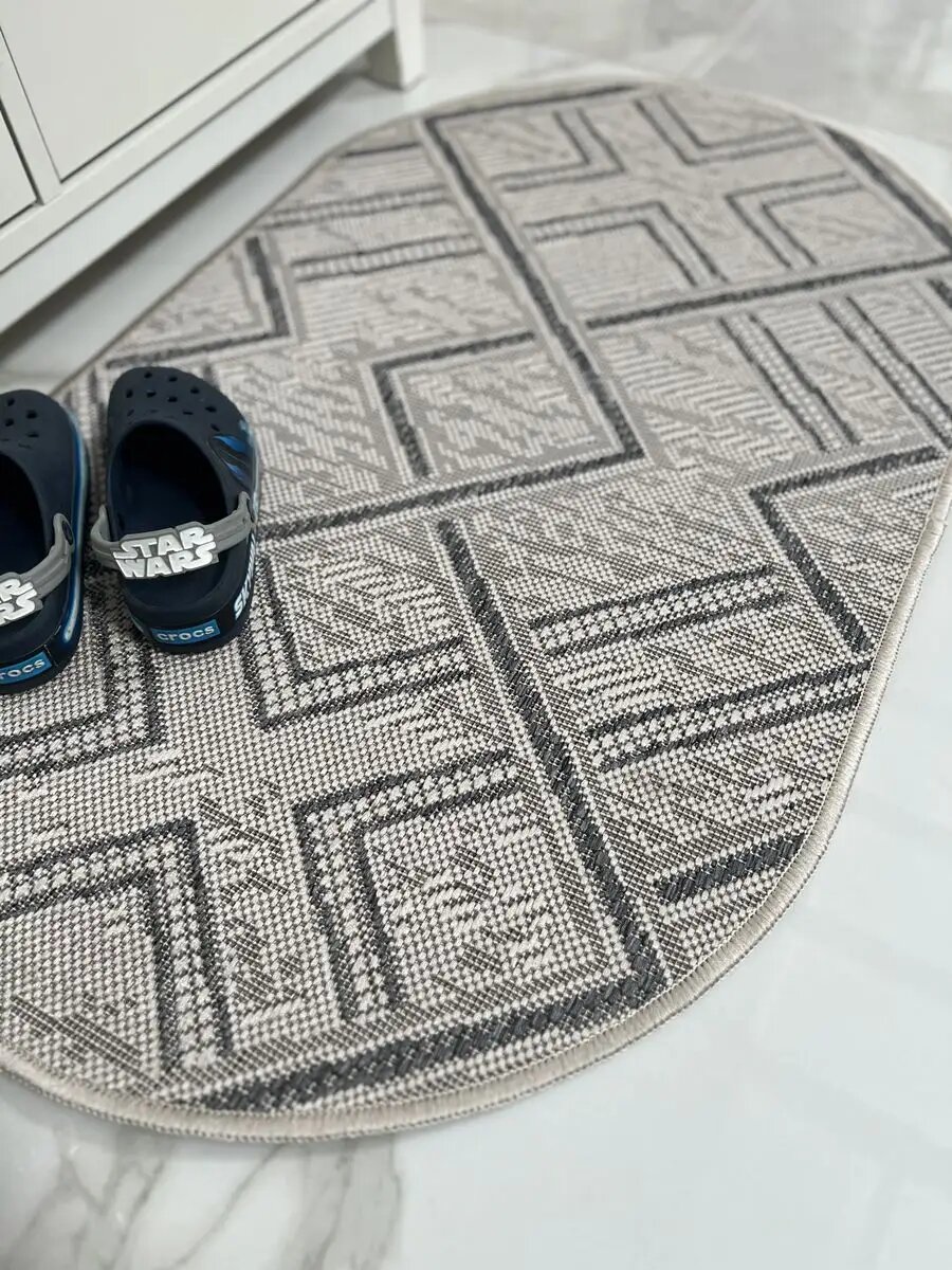 Коврик Natali's Carpets, 60x100см, латексная основа, антискользящий, циновка, бежевый/серый