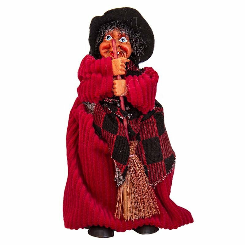 Кукла Баба Яга игрушка для детей магическая с помелом в шляпе 16 см