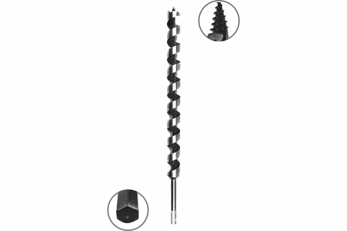VIRA винтовое сверло по дереву HEX 28x460 мм, модель 552049 для обработки древесины