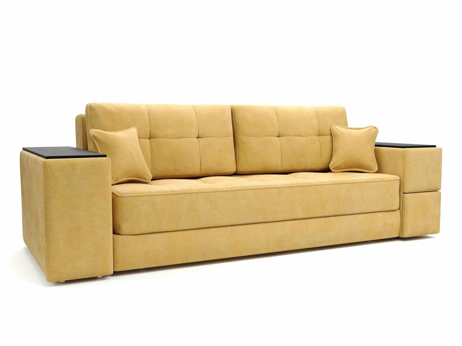 Диван-кровать "Кайман-5" еврокнижка 160*200, велюр, 84*276*115 желтый