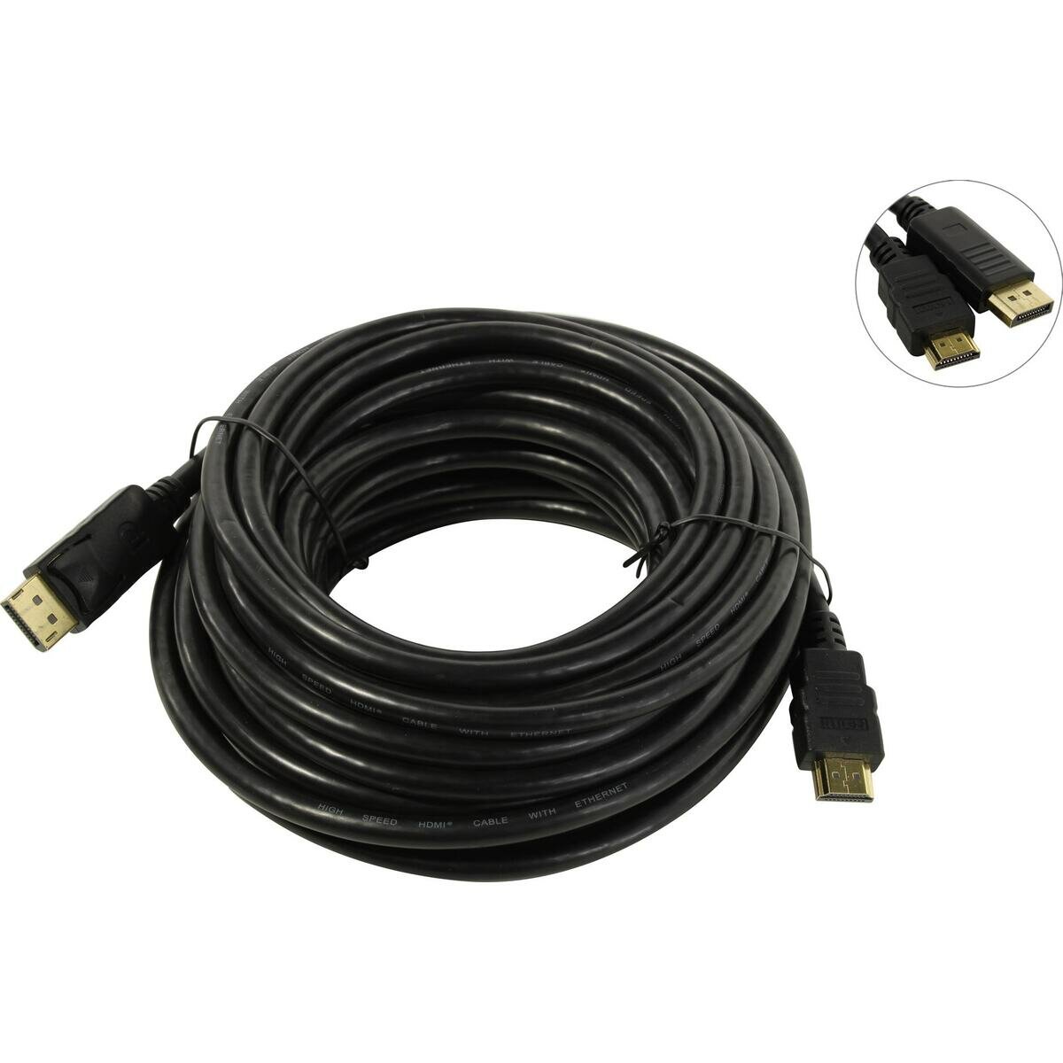 KS-is Кабель-адаптер DisplayPort(M) -> HDMI 19(M) 10м