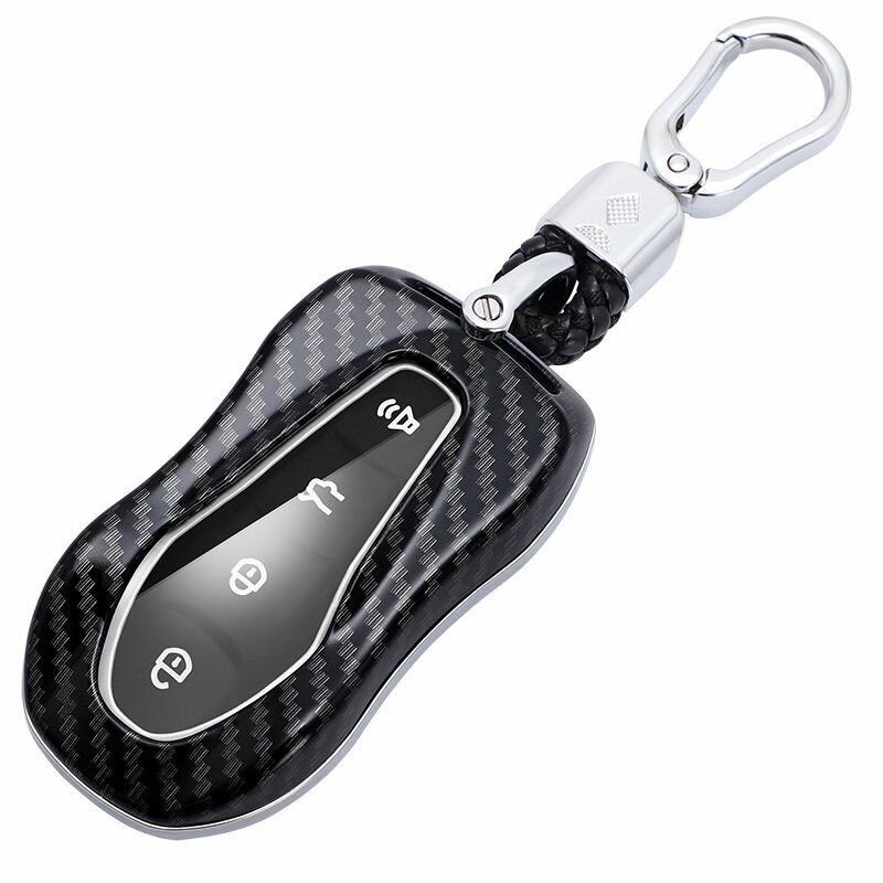 Чехол на ключ Geely Atlas Pro, Tugella / Джили Атлас Про Plastic carbon