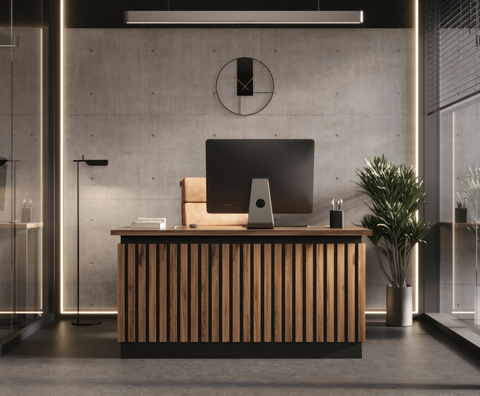 Письменный стол "Крафт" Черный + Юстус 1500х750х600 С Подветкой