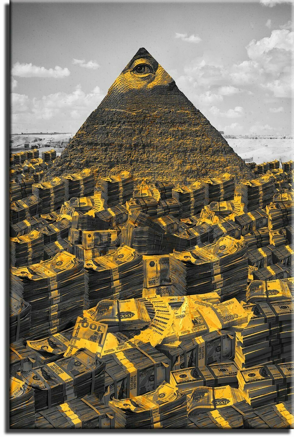 Картина "Денежная пирамида" 50х30 см