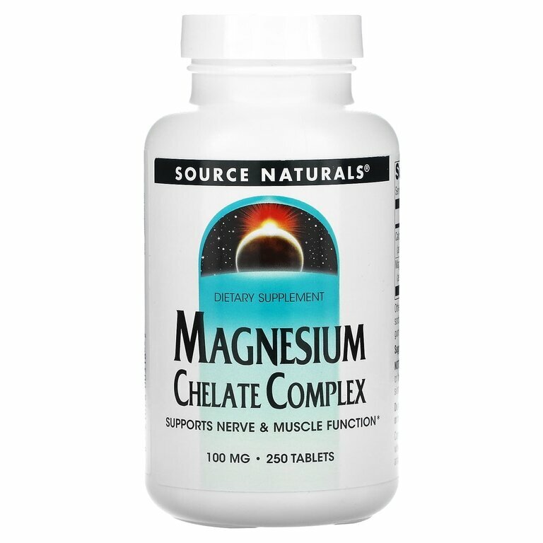 Source Naturals Magnesium Chelate (Магний хелат) 100 мг 250 таблеток