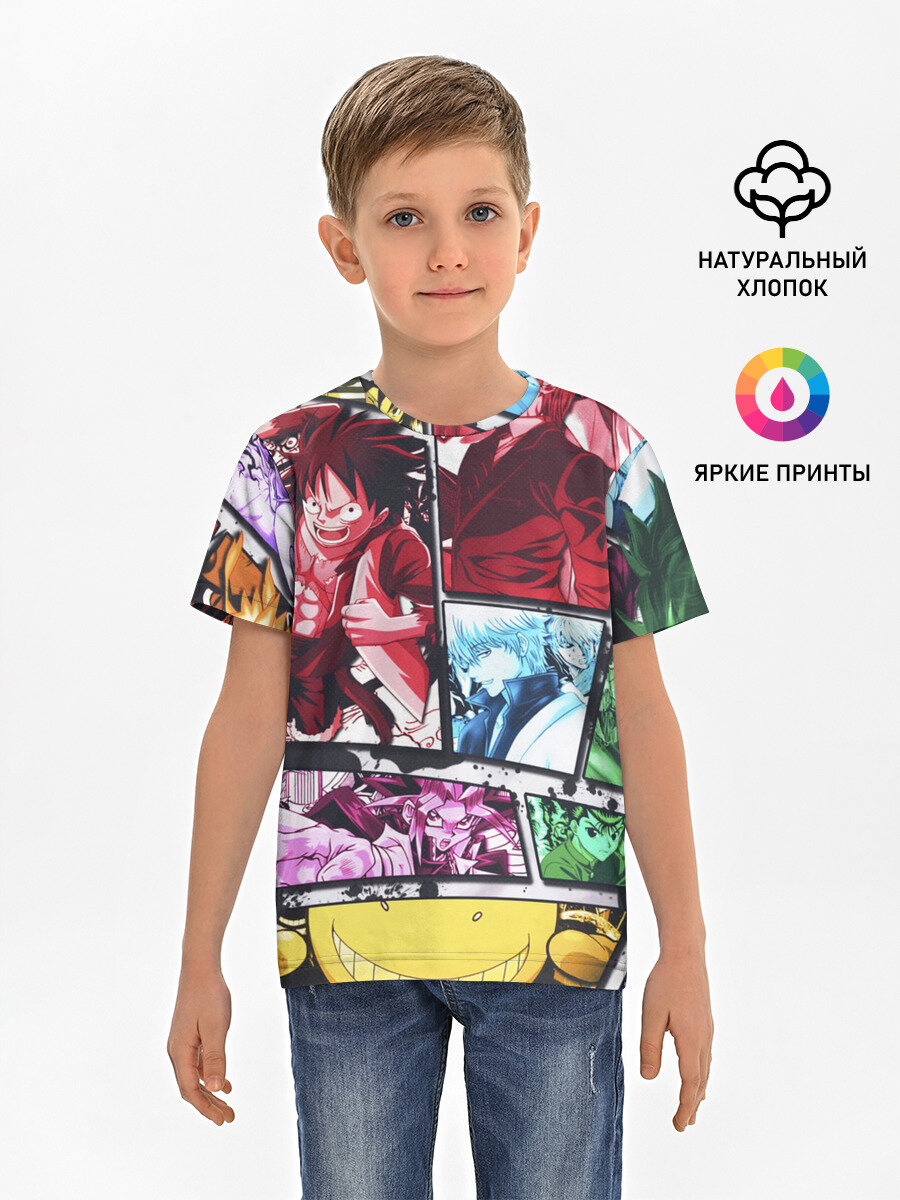 Футболка хлопковая детская EPIC MAIN ANIME CHARACTERS 3D!