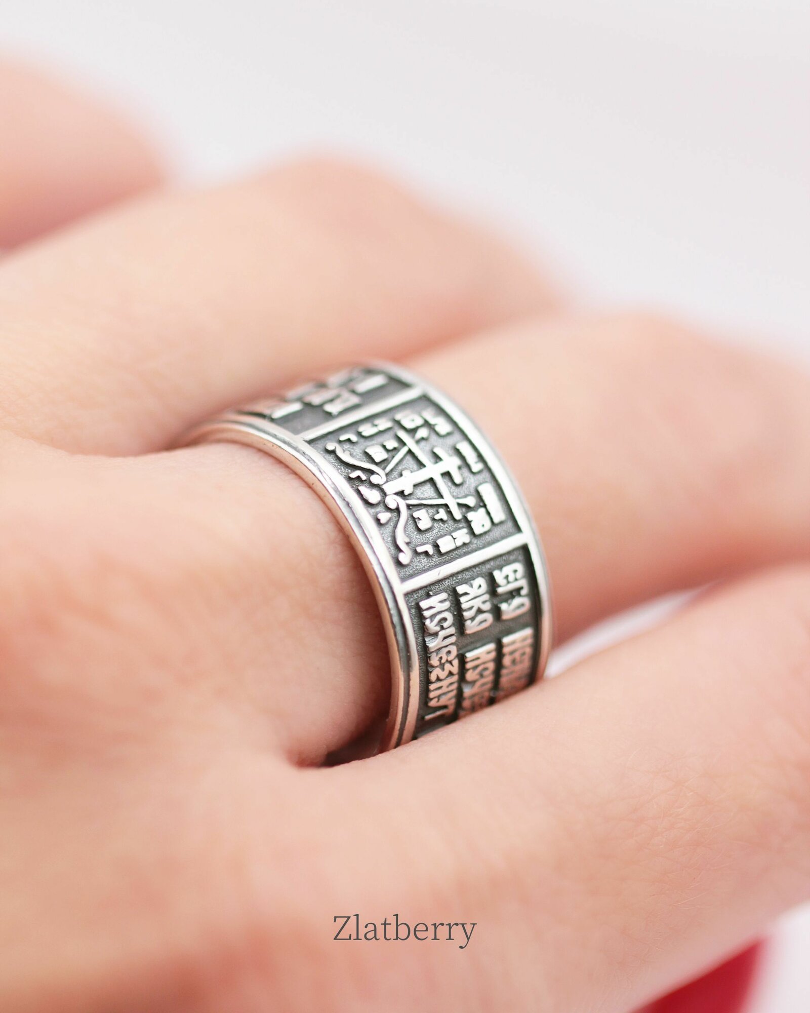 Кольцо, серебро, 925 проба, оксидирование