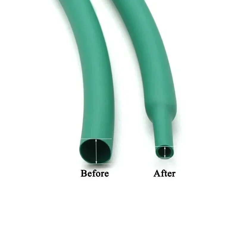 Термоусадочная трубка полиолефиновая 2:1 12 цветов 14mm, Green