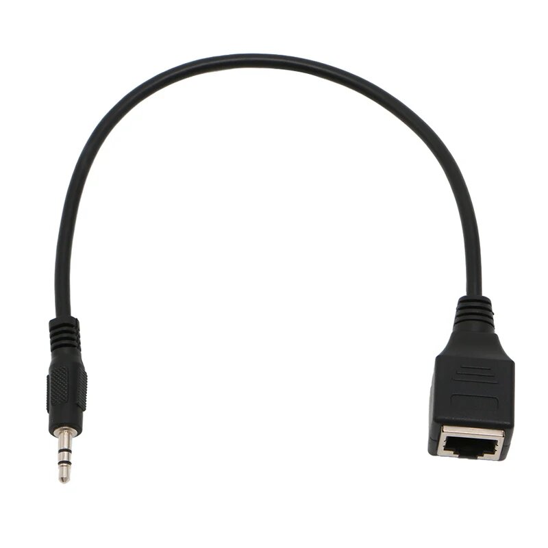 2 в 1 3,5-мм штекер Aux Audio Cable to RJ45 Socket Ethernet Adapter Cord-12"