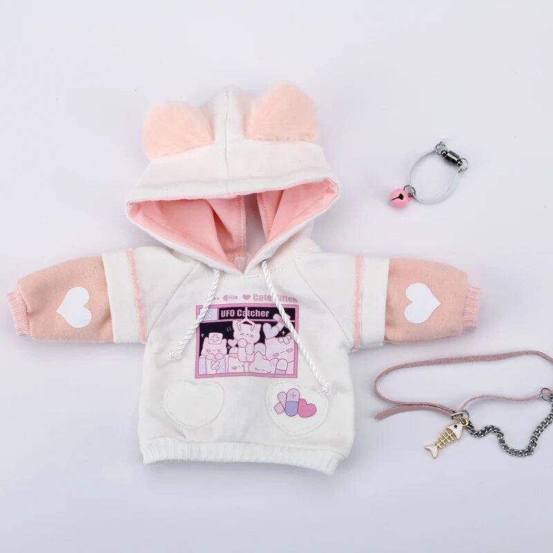 Свитер для куклы 1/6 XiDonDon, розовый, белый, 1-4BJD