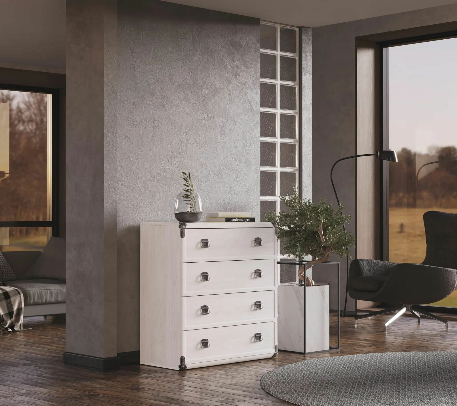 Тумба-комод Indiana JKOM4S/80, сосна каньон, для одежды и вещей, с ящиками 4 шт.