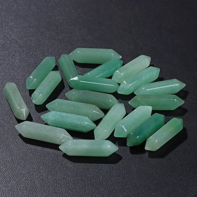 Розовый кварц, шестиугольная колонна, набор из 2 штук Изумрудный, 10pcs, Green Aventurine