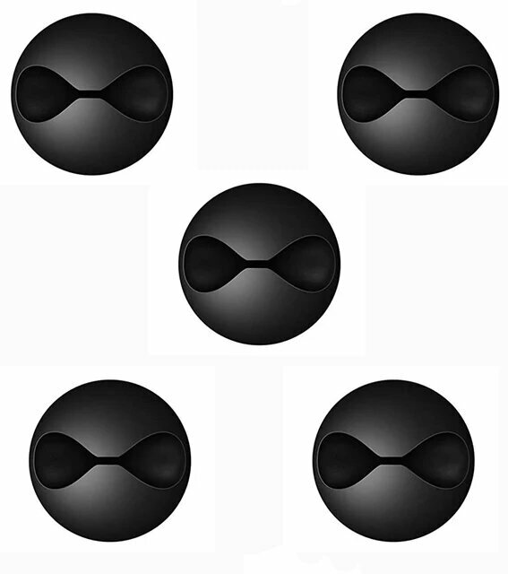 Защитный органайзер для кабеля, держатель для наушников, мыши, автомобильный держатель Black 5pcs