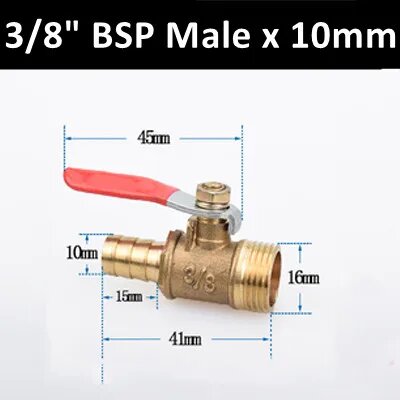 Медный шаровой кран 1/8 3/8 1/4 1/2 3l8M -10mm